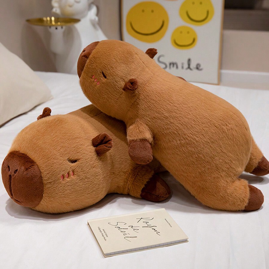 1pc Adorable Capybara Plush Doll Long Bolster Pillow Cushion For ...