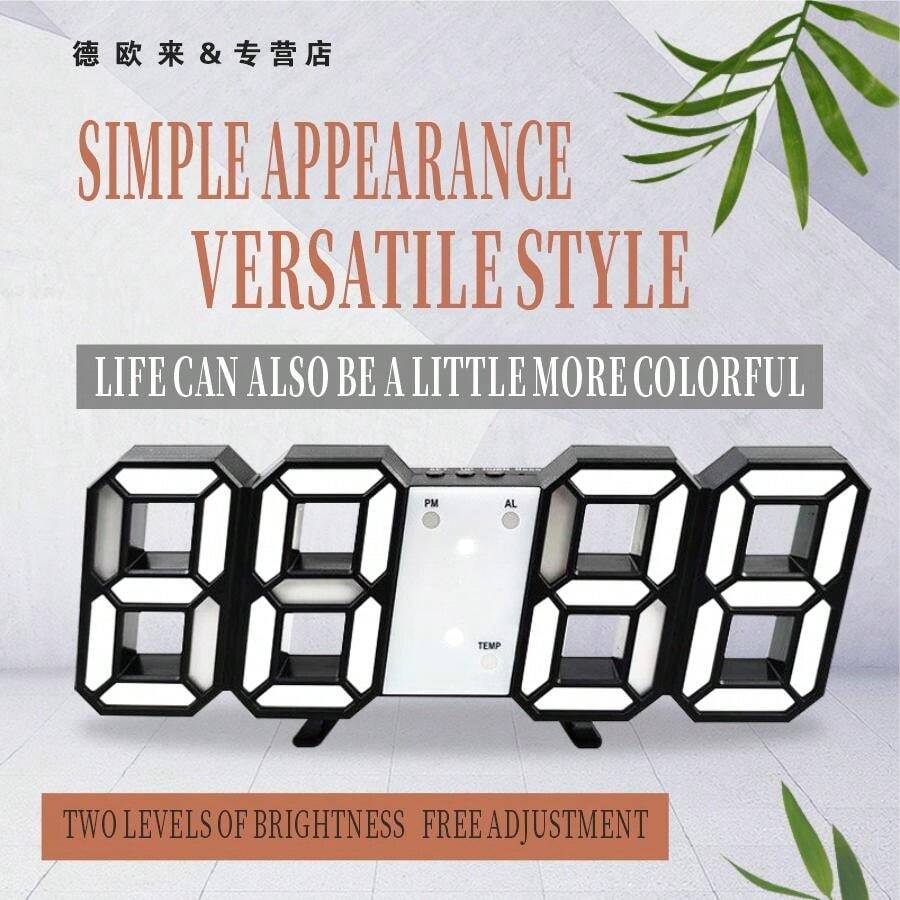Reloj digital 3D multifuncional nuevo para 2024, reloj de alarma LED ...