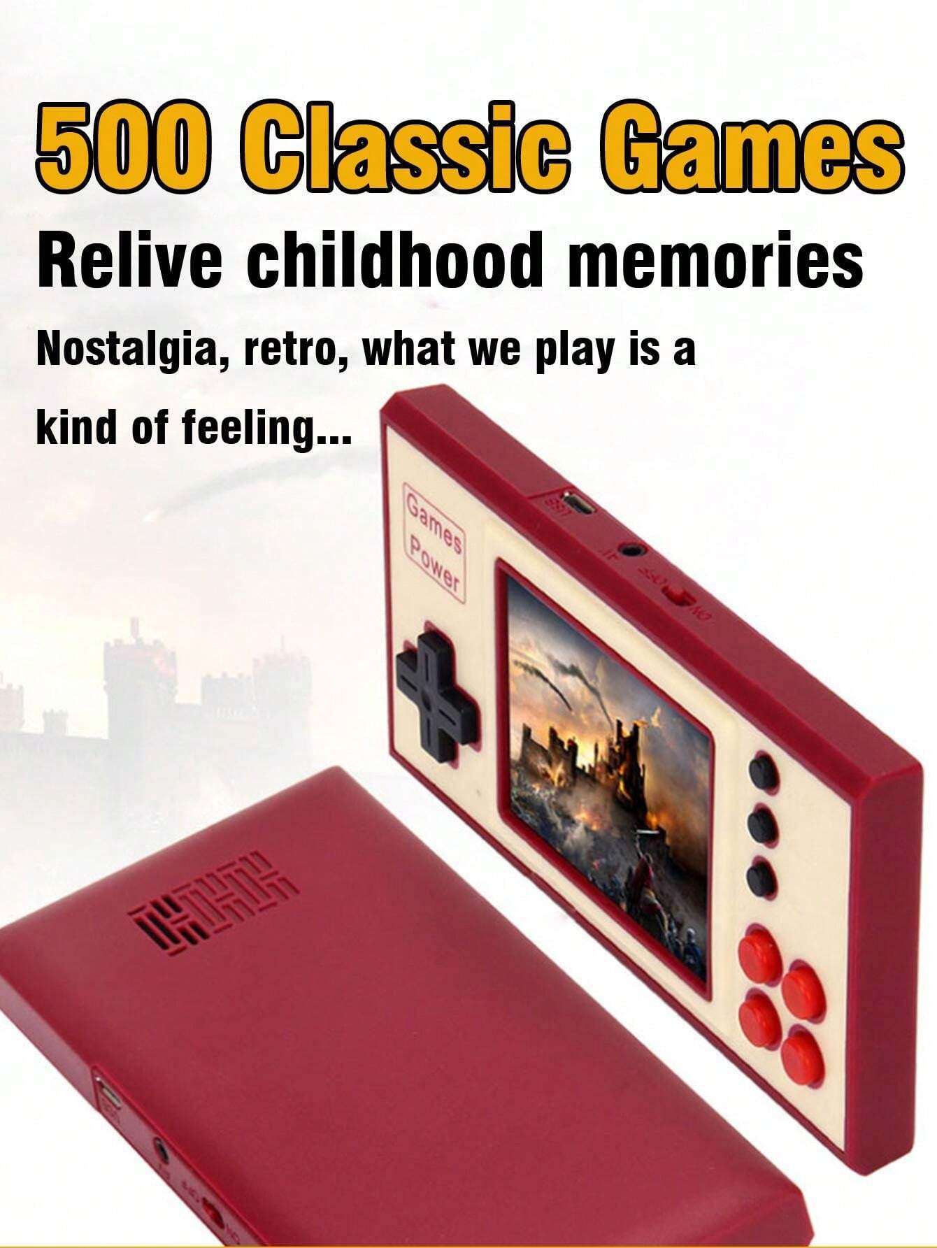 1 pezzo di console da gioco portatile con 500 giochi nostalgici vintage ...