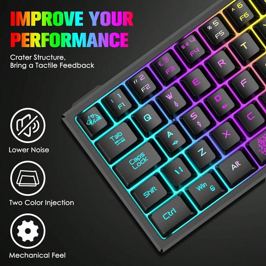 ATTACK SHARK LexonElec K61 60% Percent White Gaming Keyboard Mini Pc ...