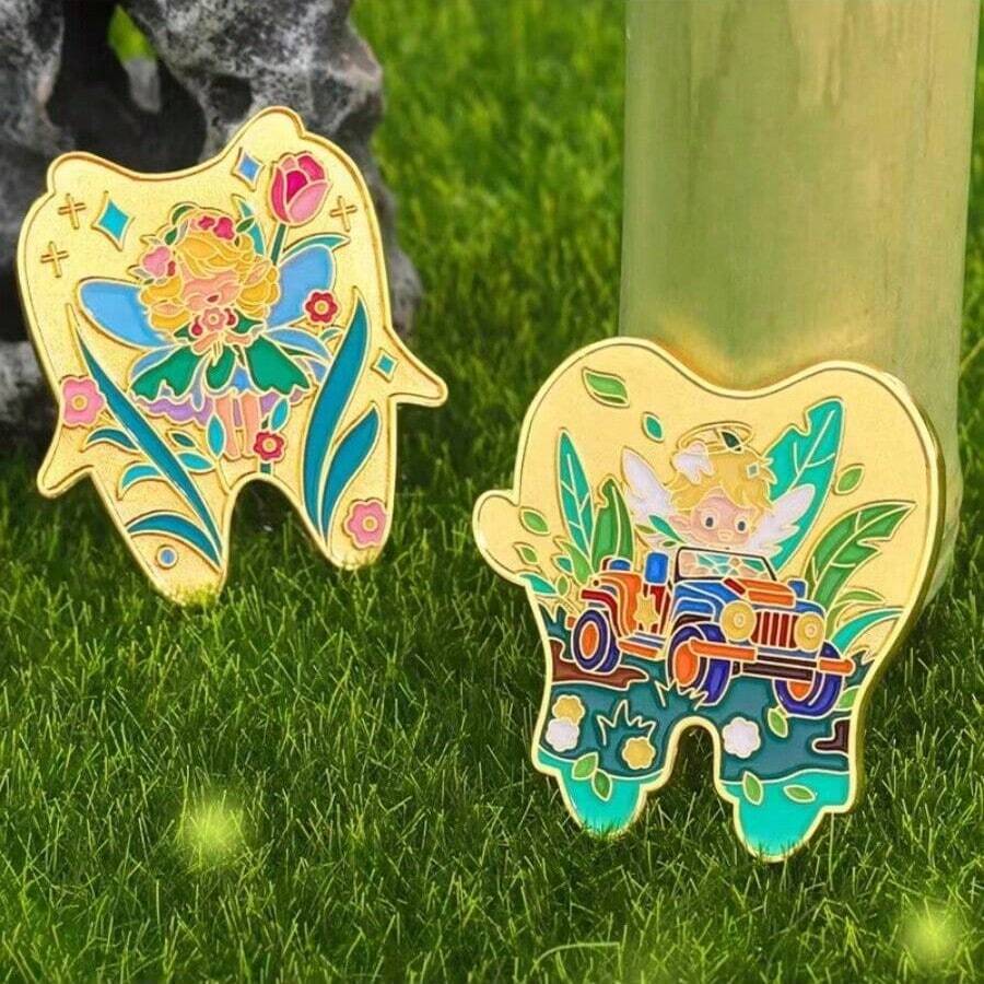 The Tooth Fairy Changing Tooth Gold Gift Replacing Milk Teeth ...