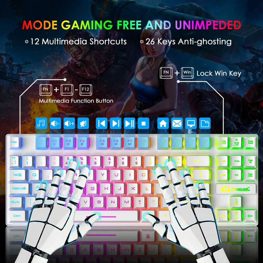 ATTACK SHARK ATTACK SHARK Gaming Keyboard And Mouse Combo,88 Keys ...