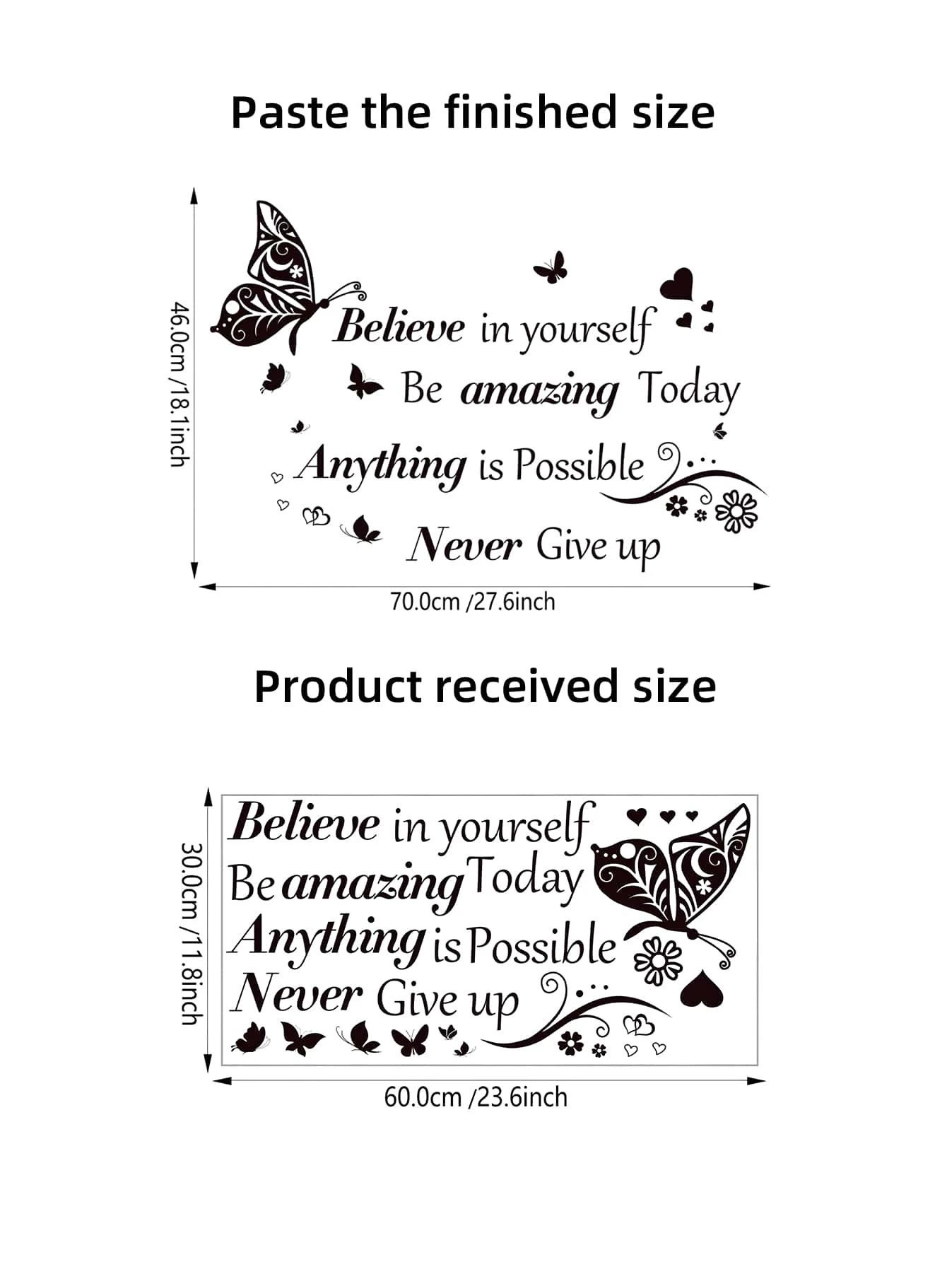 Inspirational Quotes Wall Decals Large Removable Motivational Saying ...