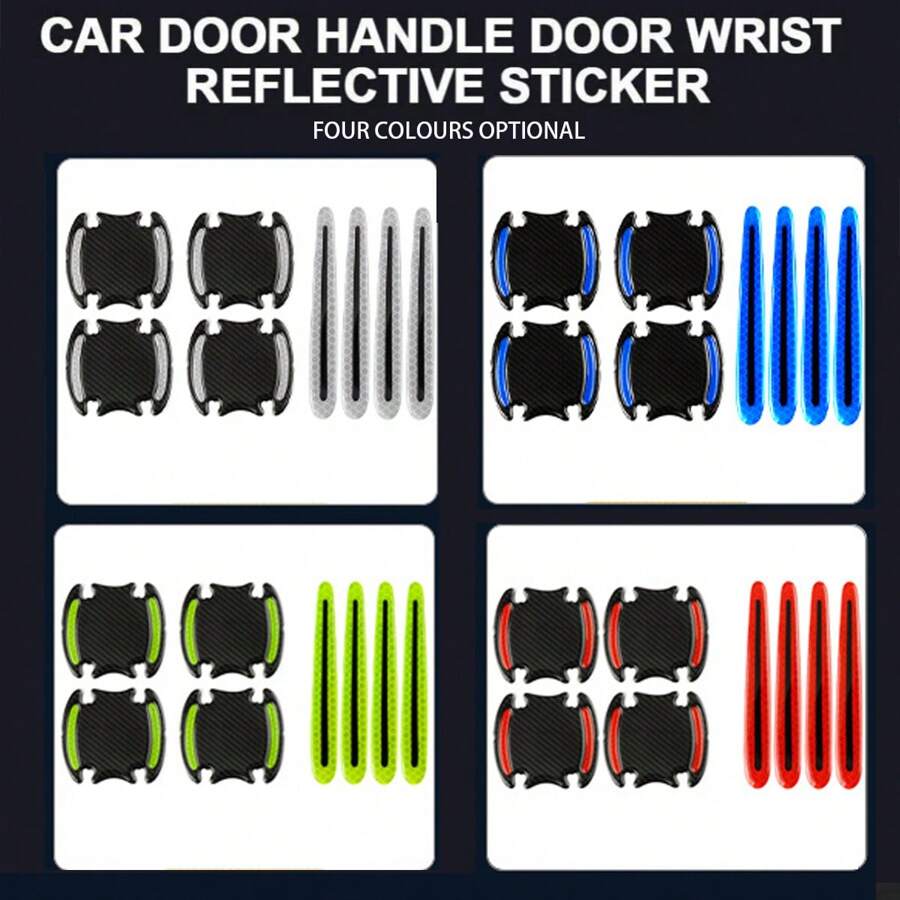 8pcs 3D Epoxy Resin Reflective Warning Stickers, Night Collision ...