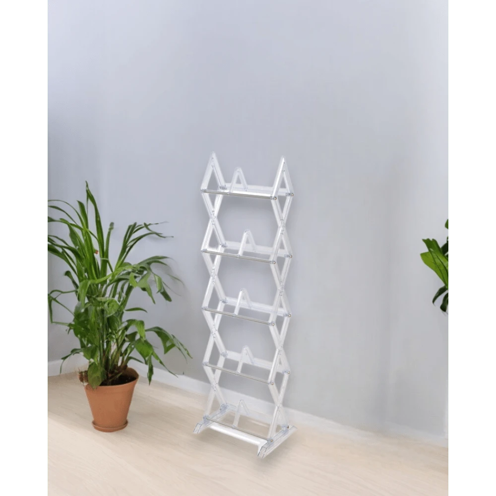Clear 5 Tier Multimedia Rack With A Diamond Pattern | SHEIN USA