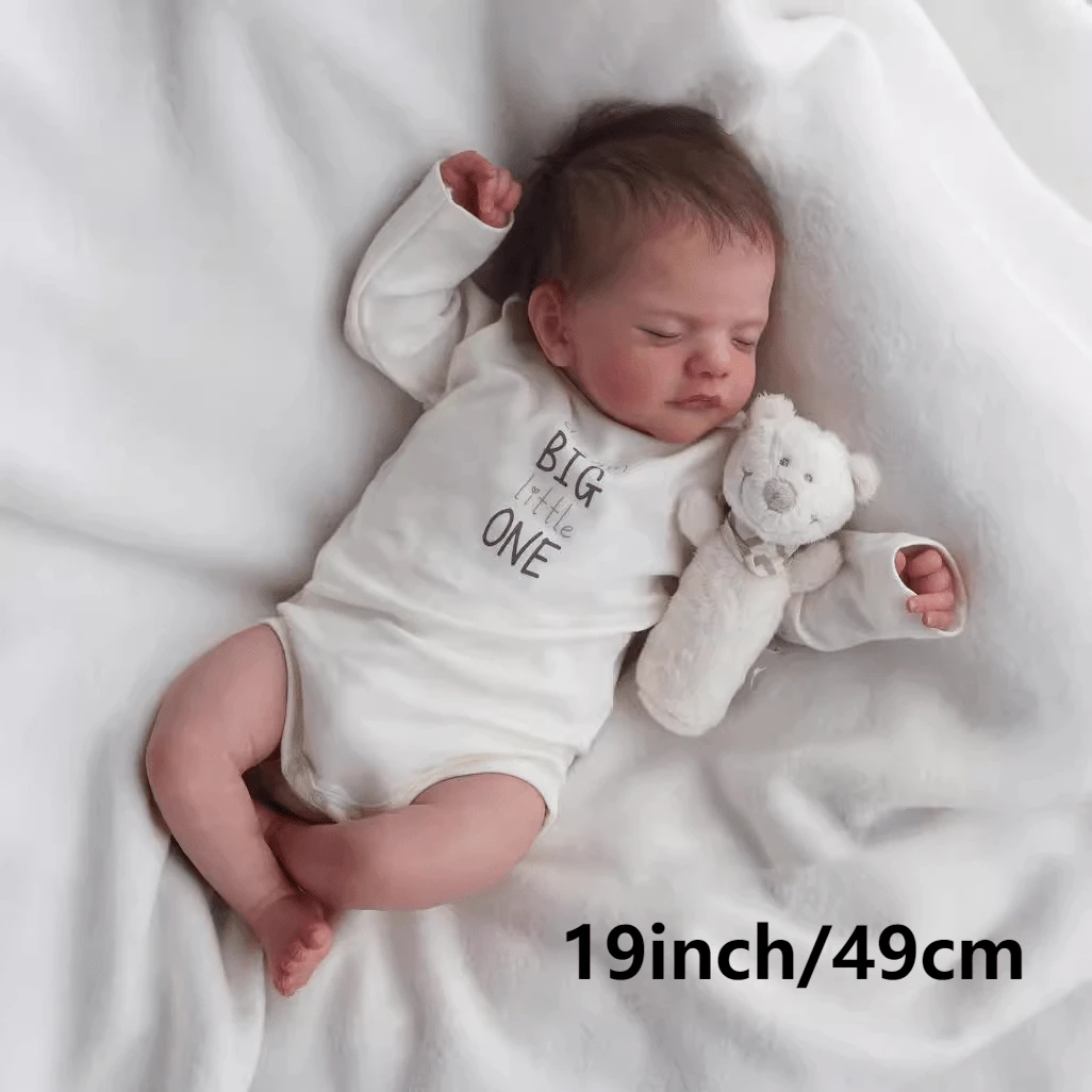 NPK 49CM Already Painted Newborn Baby Doll Sam Newborn Baby Reborn Doll ...