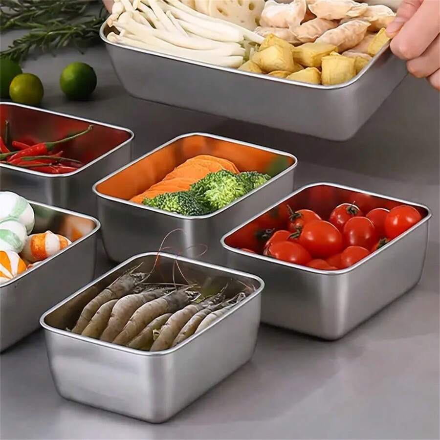 3pcs Stainless Steel Food Storage Containers With Lids - Stackable ...