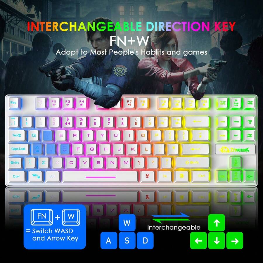 ATTACK SHARK ATTACK SHARK Gaming Keyboard And Mouse Combo,88 Keys ...