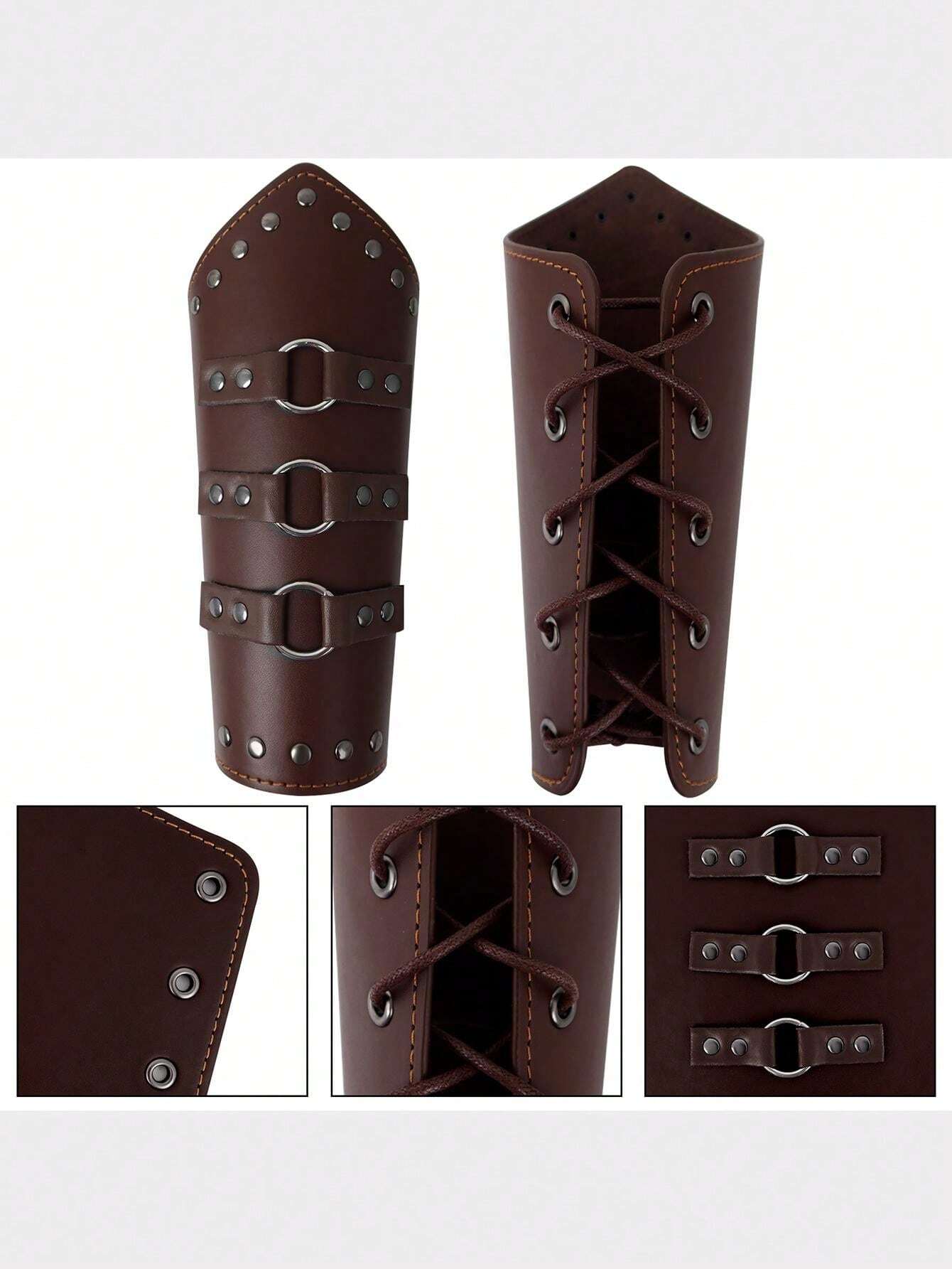 Medieval Viking Belt Faux Leather Arm Guards Renaissance Accessories ...