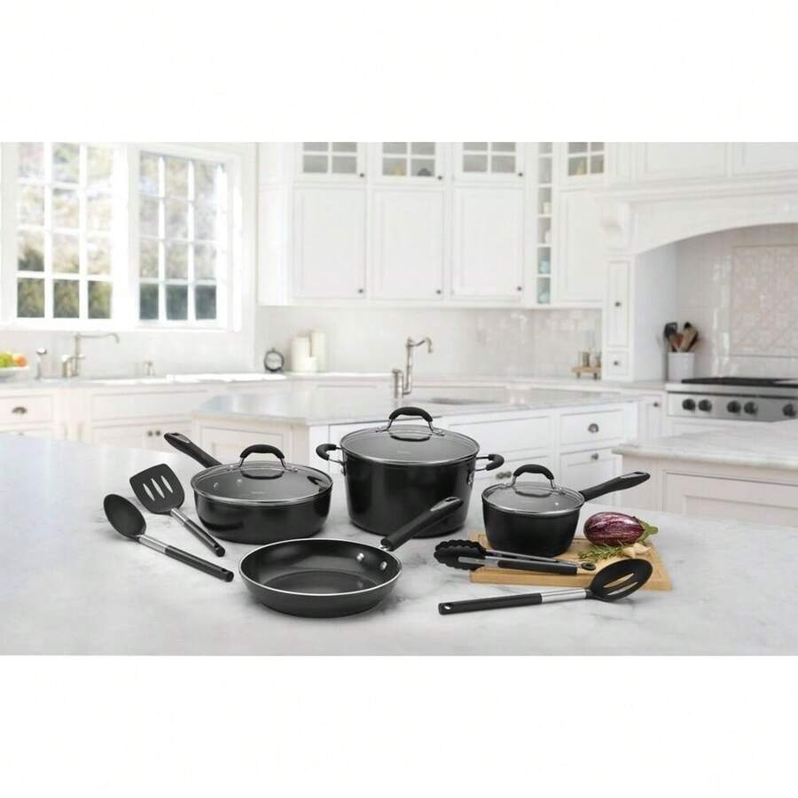 Cuisinart - P59BC-11BK 11-Piece Cookware Set - Black | SHEIN USA