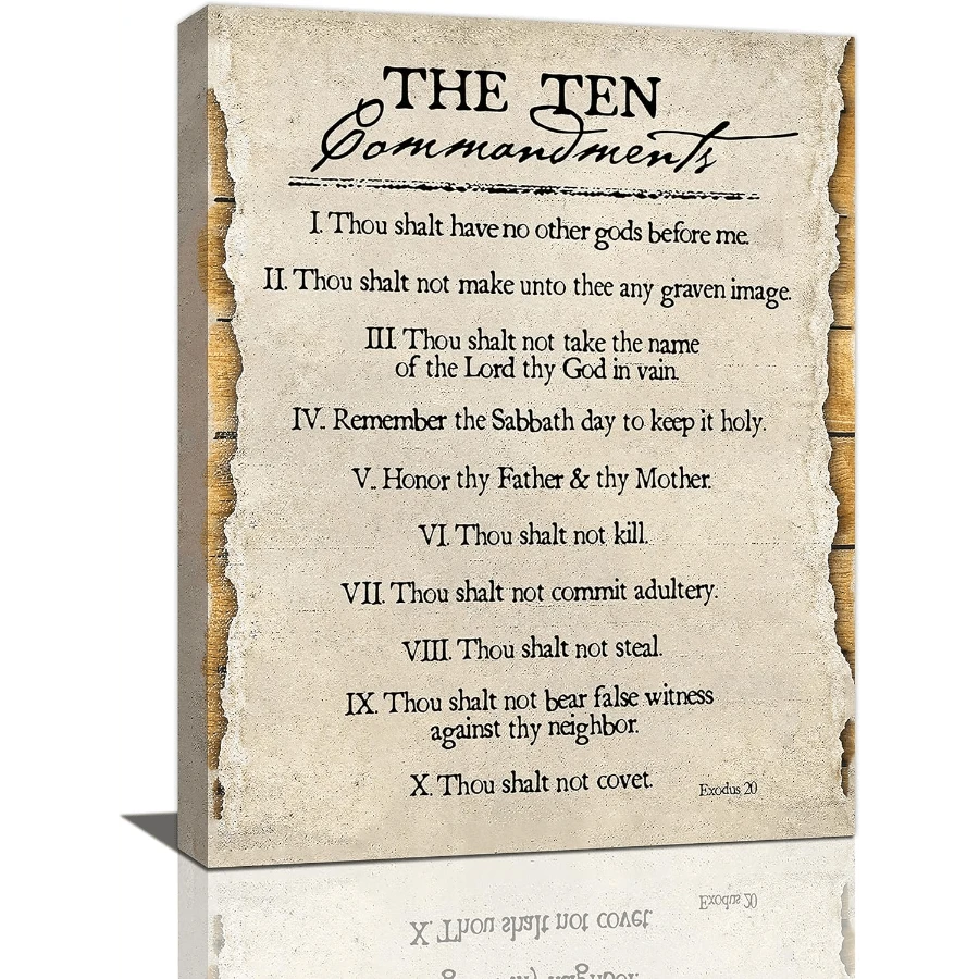 Framed Ten Commandments Wall Decor 10 Commandments Wall Art ...