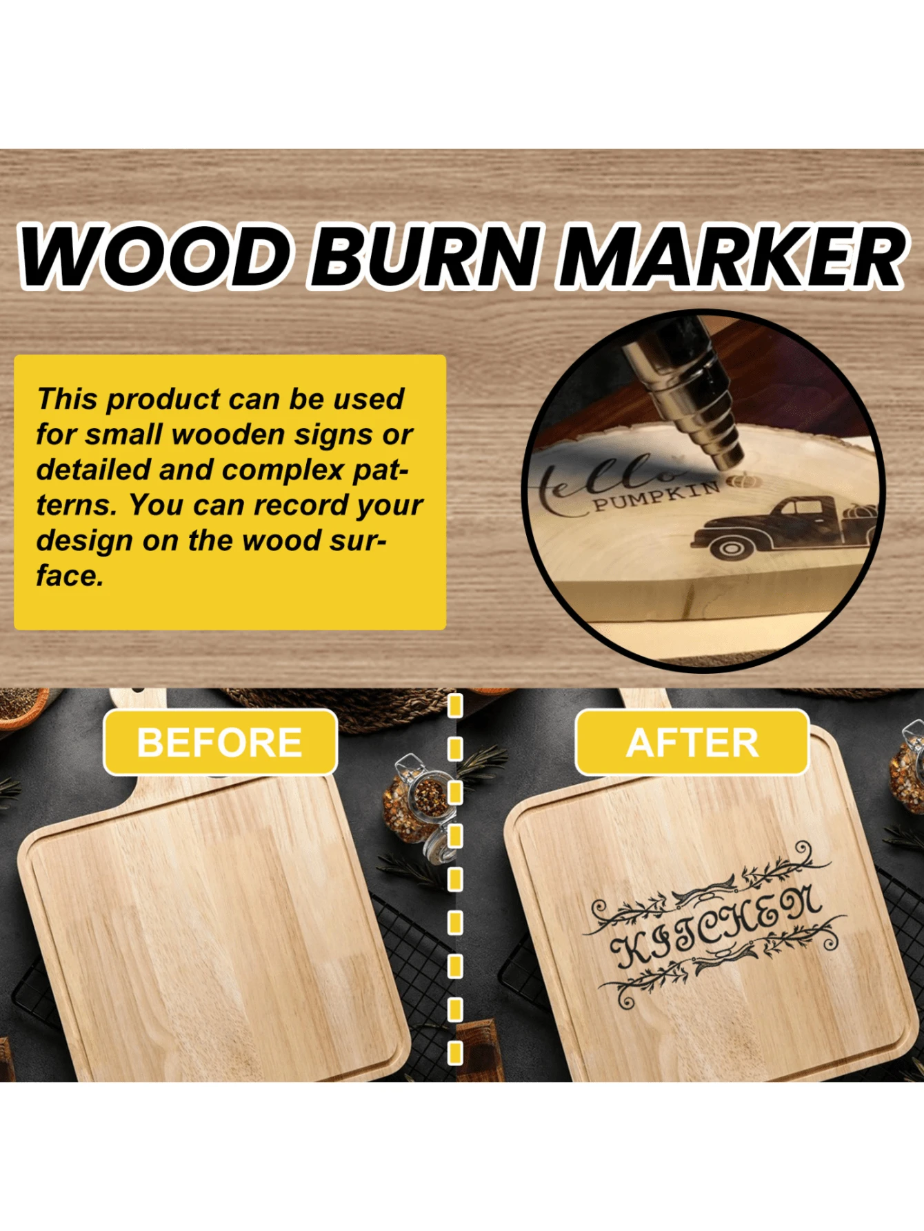 Wooden Burning Marker Pen For DIY Wood Coasters, Cutting Board, Wood ...