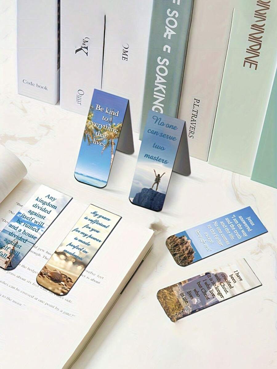 12pcs Bible Verse Inspirational Magnetic Bookmarks With Scenic Designs ...