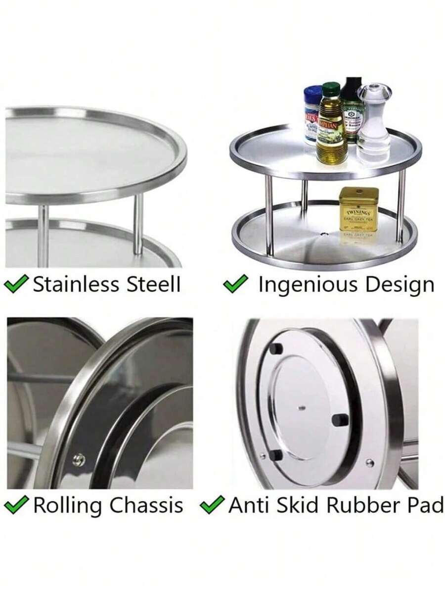 360 Degree Rotating Stainless Steel Lazy Turntable Revolving Swivel ...