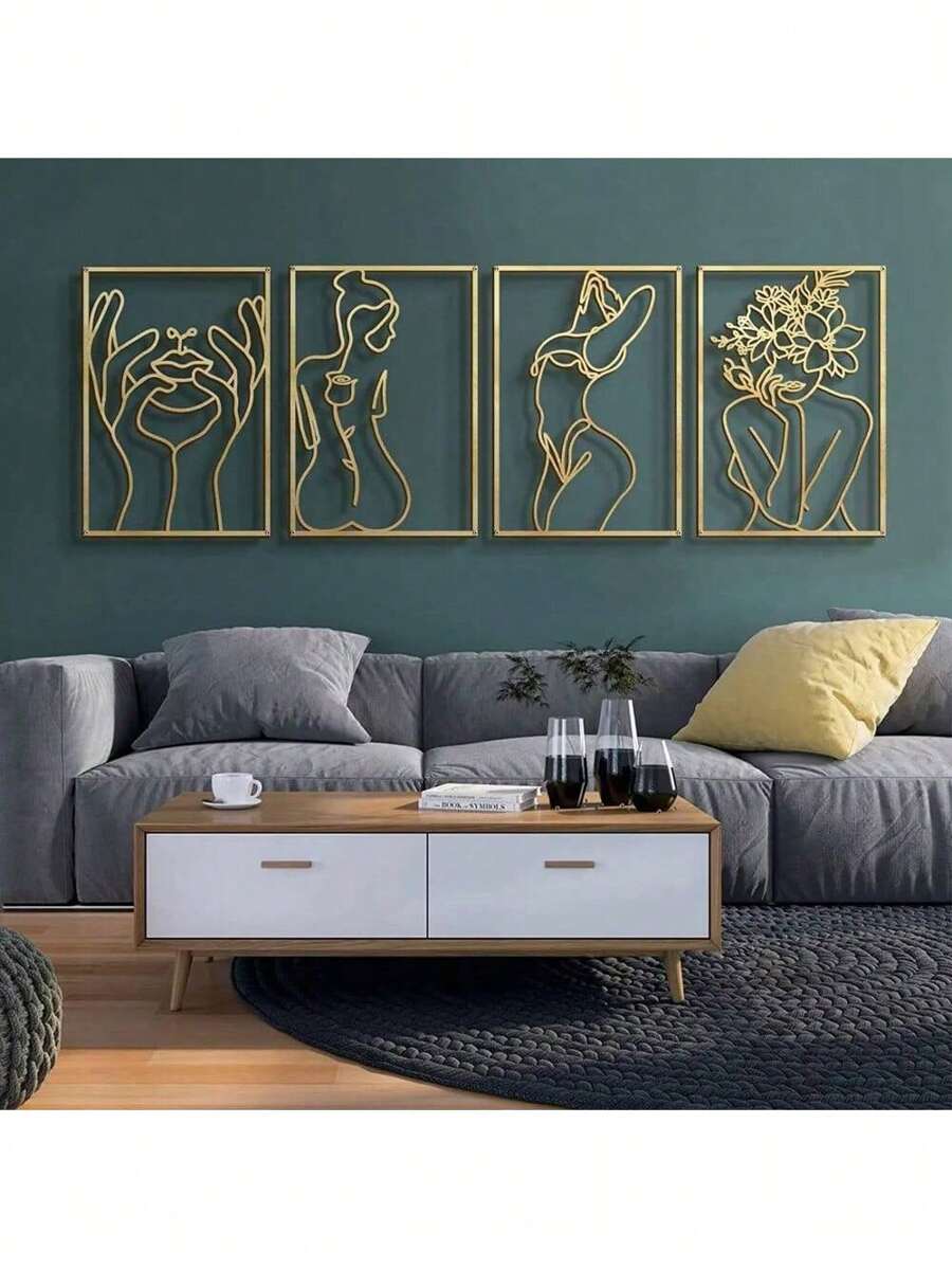 Metal Wall Ornament Art Silhouette Female | SHEIN USA