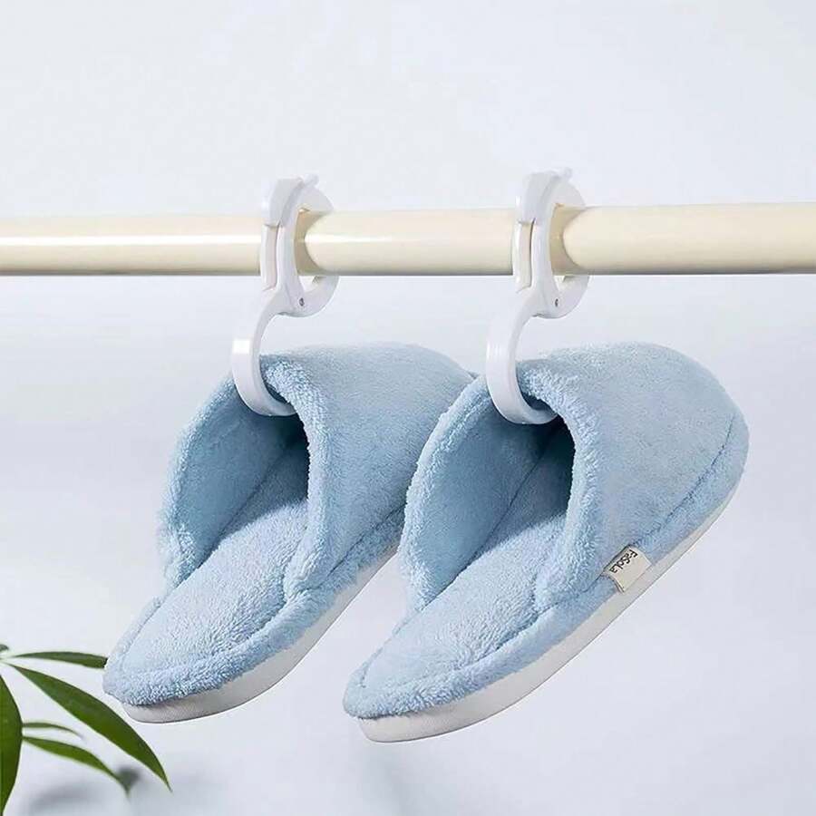 10 Pack S-Shaped Plastic Hooks With Locking Clips - Wall Mounted, Easy ...