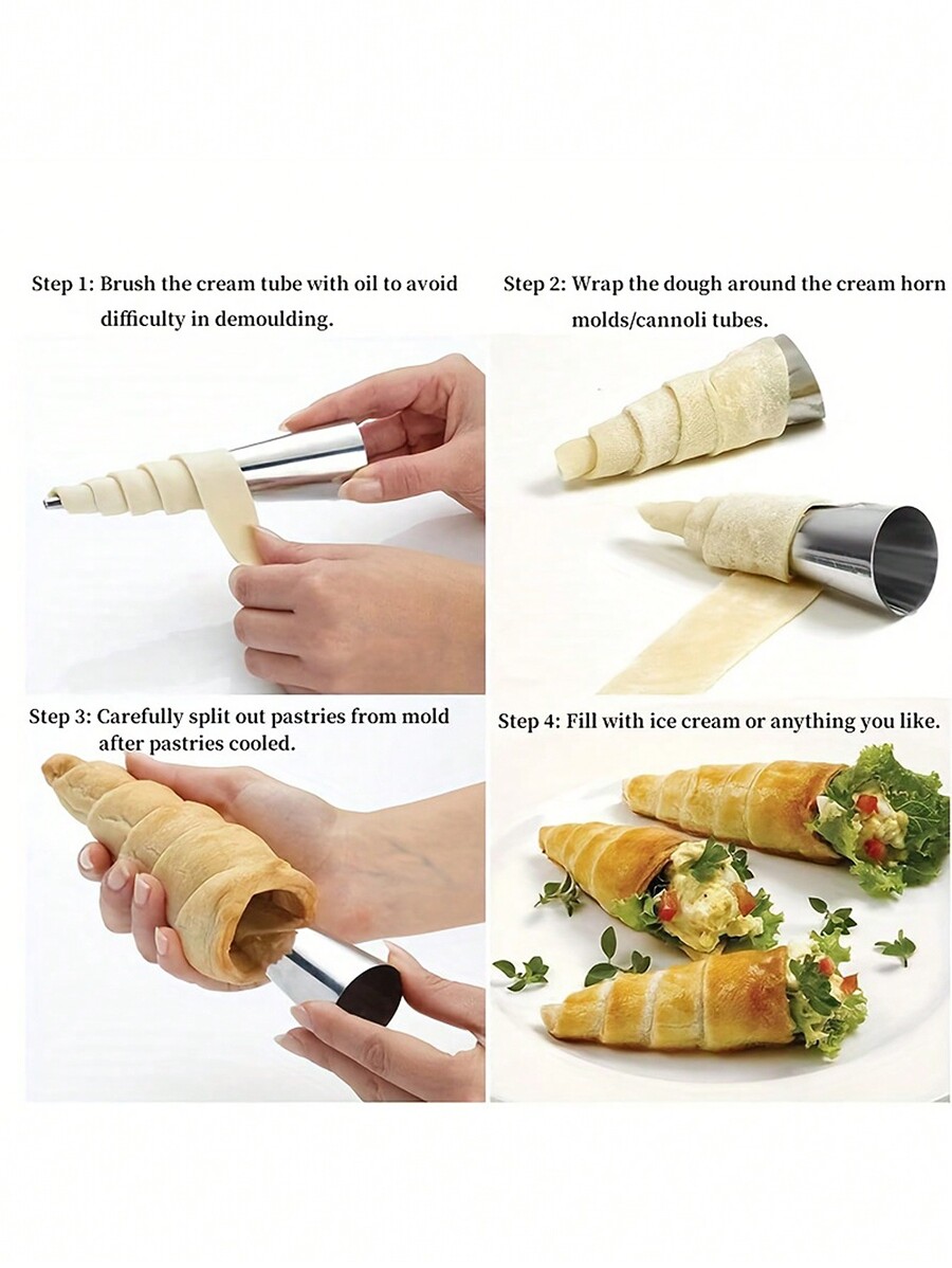 Cone Stainless Steel Danish Large Spiral Tube Croissant Tool Croissant Die | SHEIN EUQS