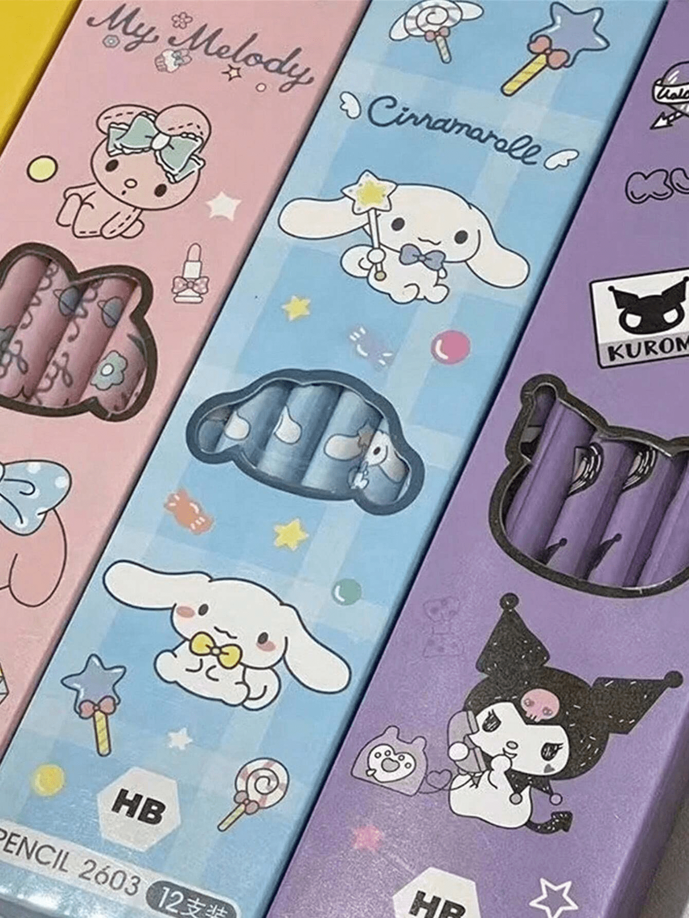 Sanrio 12 pièces de crayons à crayon noir HB pour écrire et dessiner ...