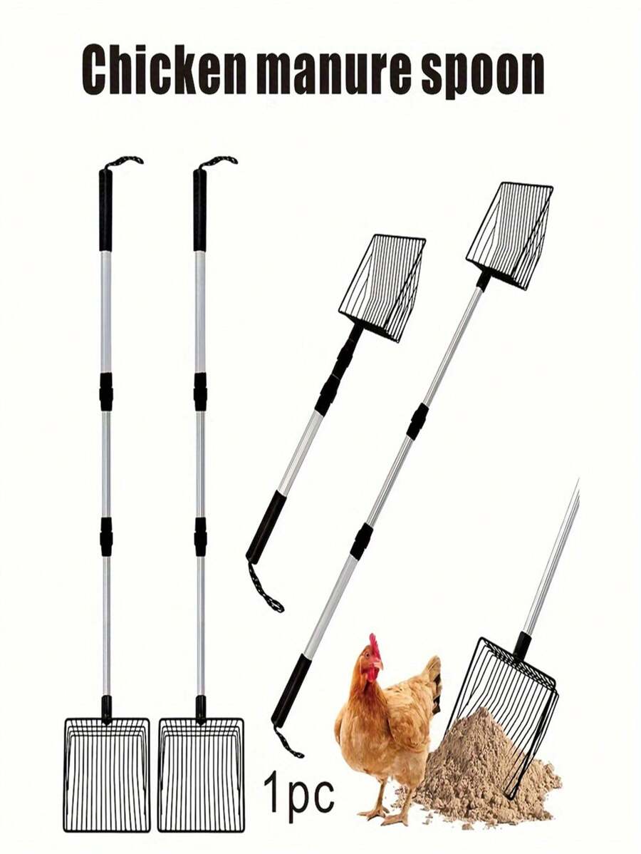 3-In-1 Adjustable Chicken Coop Scooper - Non-Stick Metal Poop Shovel ...