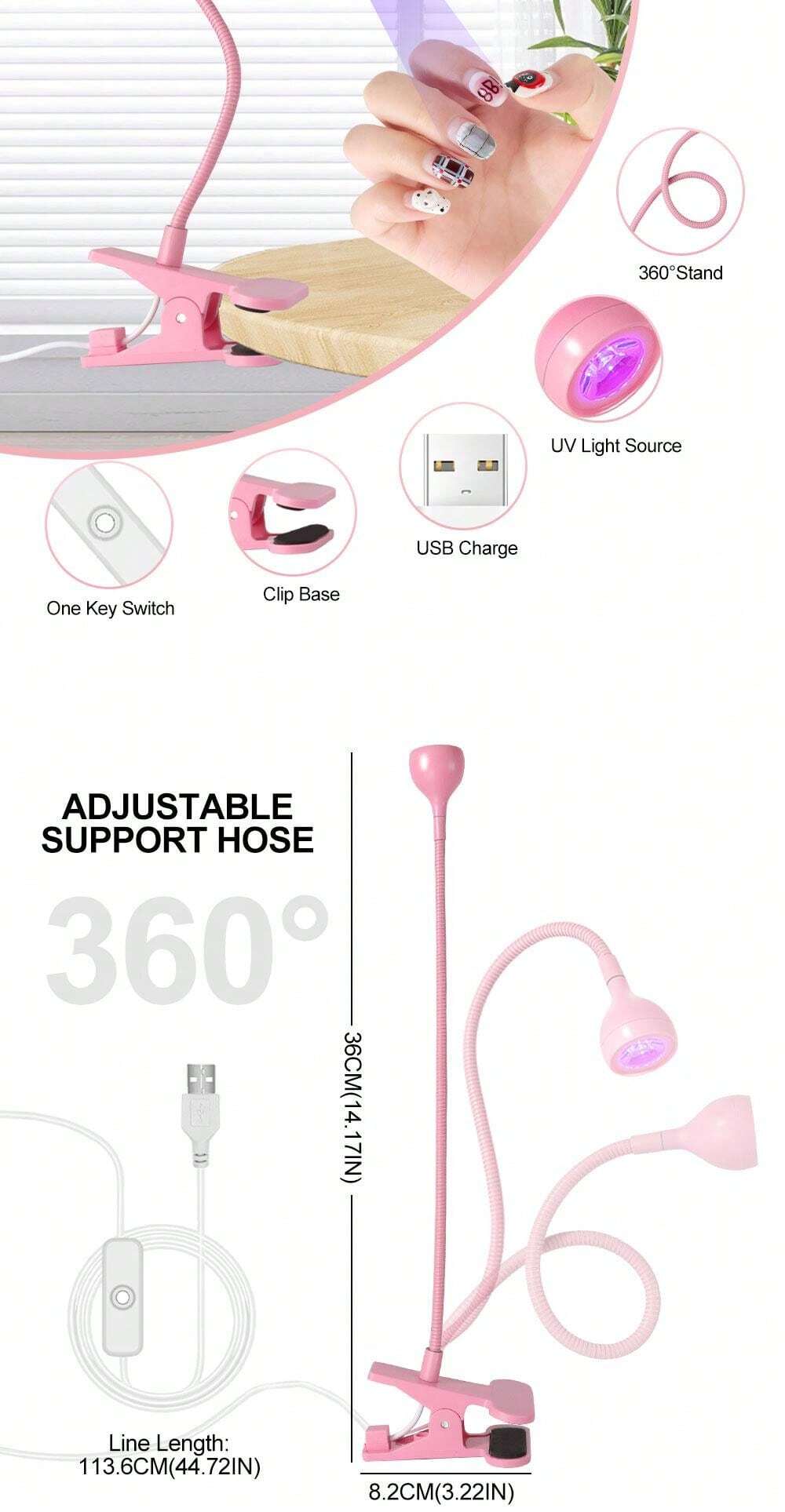 Mini UV LED Curing Lamp - USB Powered, Flexible Gooseneck, 360° Bend ...