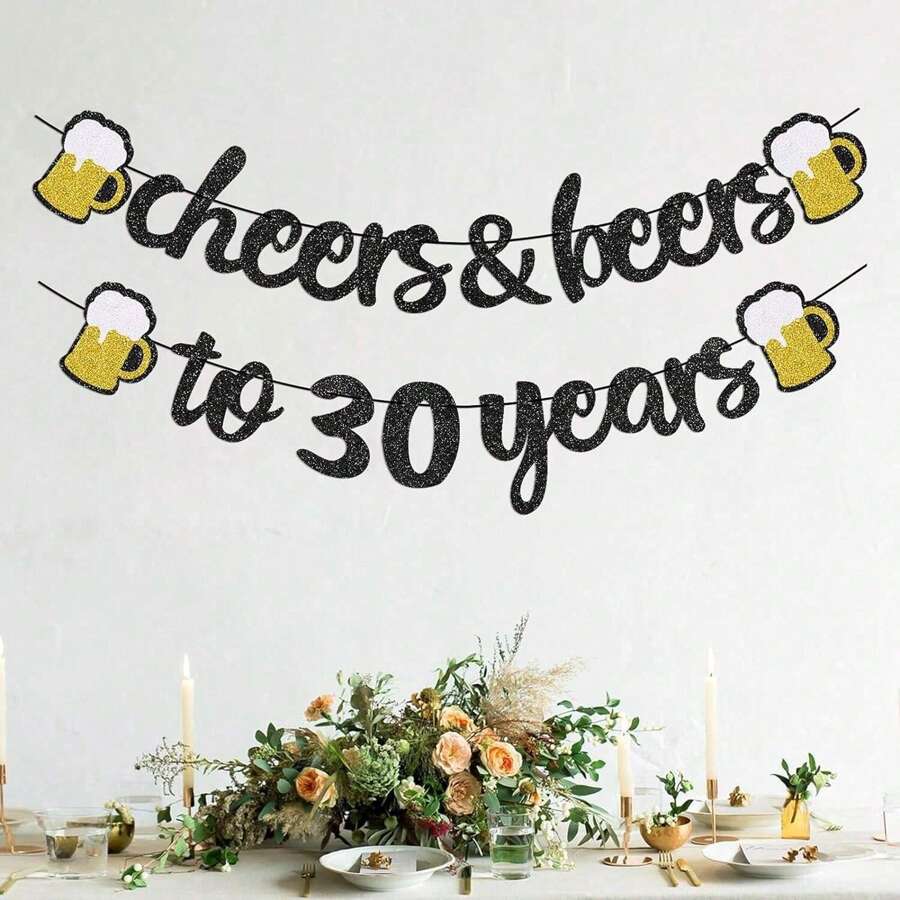 30th Birthday Decorations Cheers To 30 Years Banner For Men Women ...