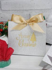 5/10pcs Glittery Christmas Gift Boxes With Ribbons, Mini Candy Treat ...