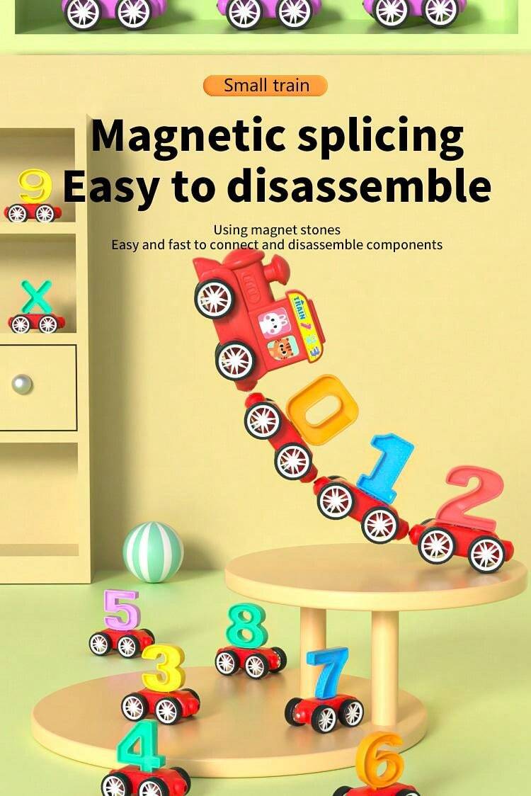 Kids Magnetic Train Toy With Number Design For Toddlers, Montessori ...