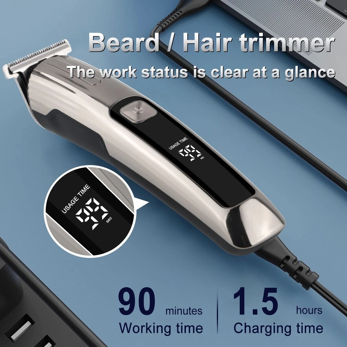WEEME Professional Beard & Mustache Trimmer Kit, Barber Hairdressing Essential, Body Hair Nose ...