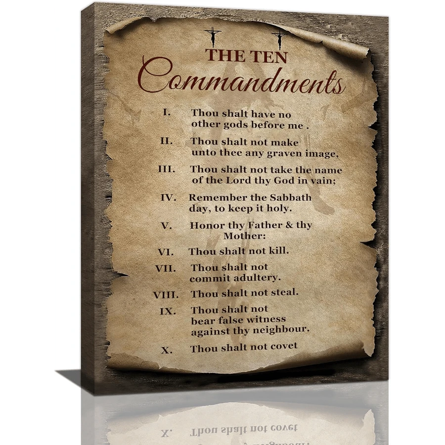 Framed The Ten Commandments Wall Art 10 Commandments Bible Verse ...
