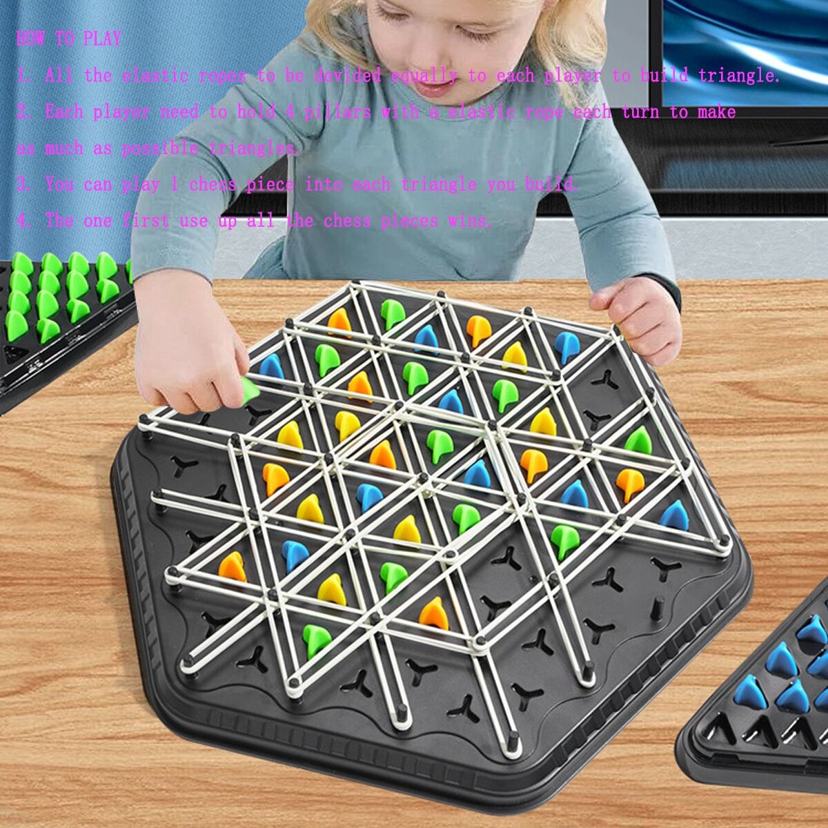 New Board Games Multiplayer Games Rubber Band Games Triangle Games Rubber Band Triangle Board ...
