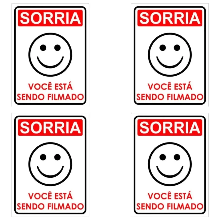 Signs SMILE YOU ARE BEING FILMED 12x17CM - Signage - House Or Apartment ...