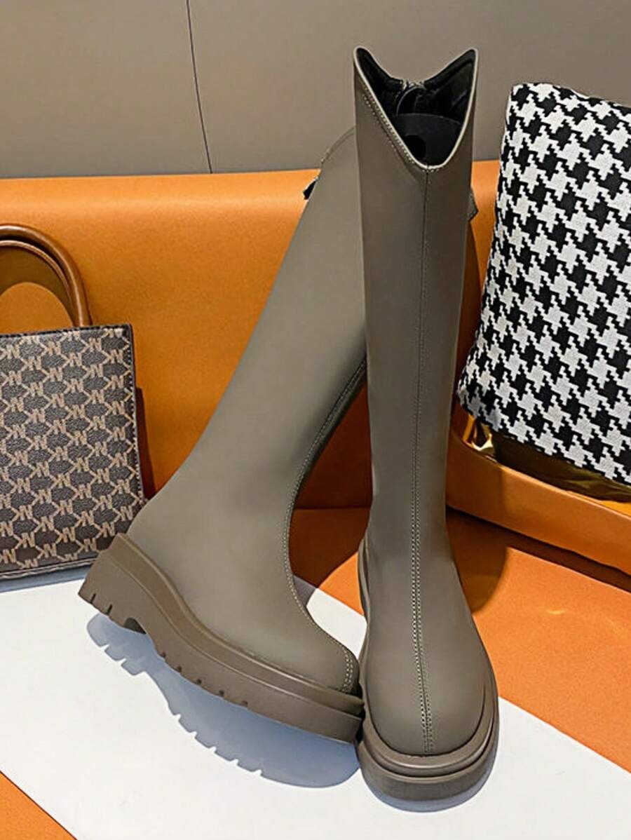 Botas de cano alto femininas plus size, botas de cano alto com decote ...