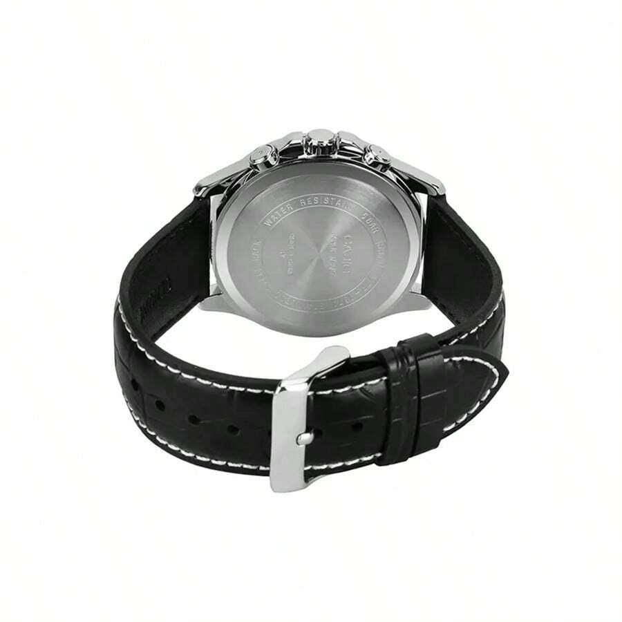 Casio STANDARD Series Waterproof Business Quartz Movement Leather Strap ...