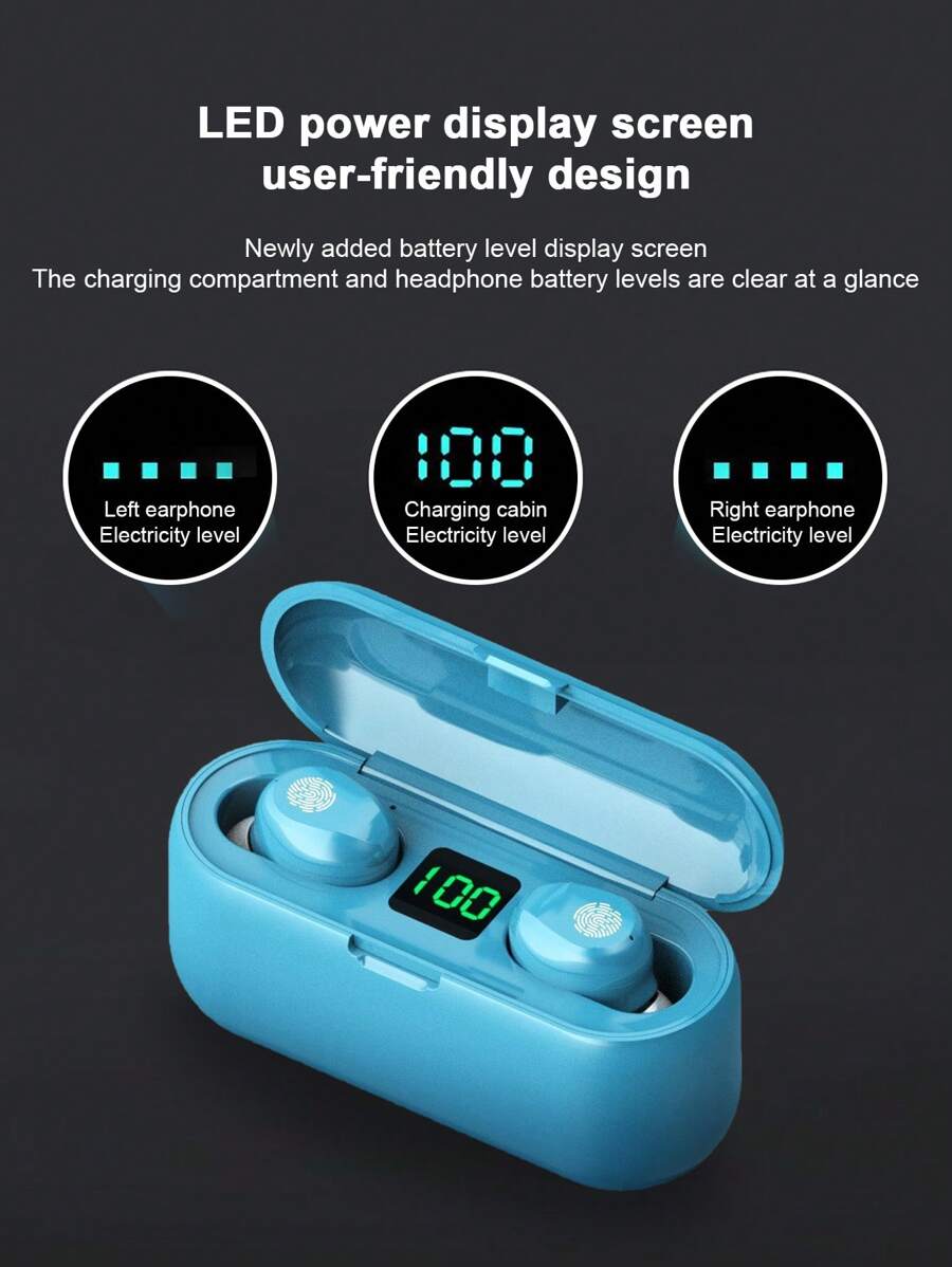 AIRUIKA Nuevos auriculares inalámbricos F9 con pantalla, control táctil, TWS inalámbrico, larga ...