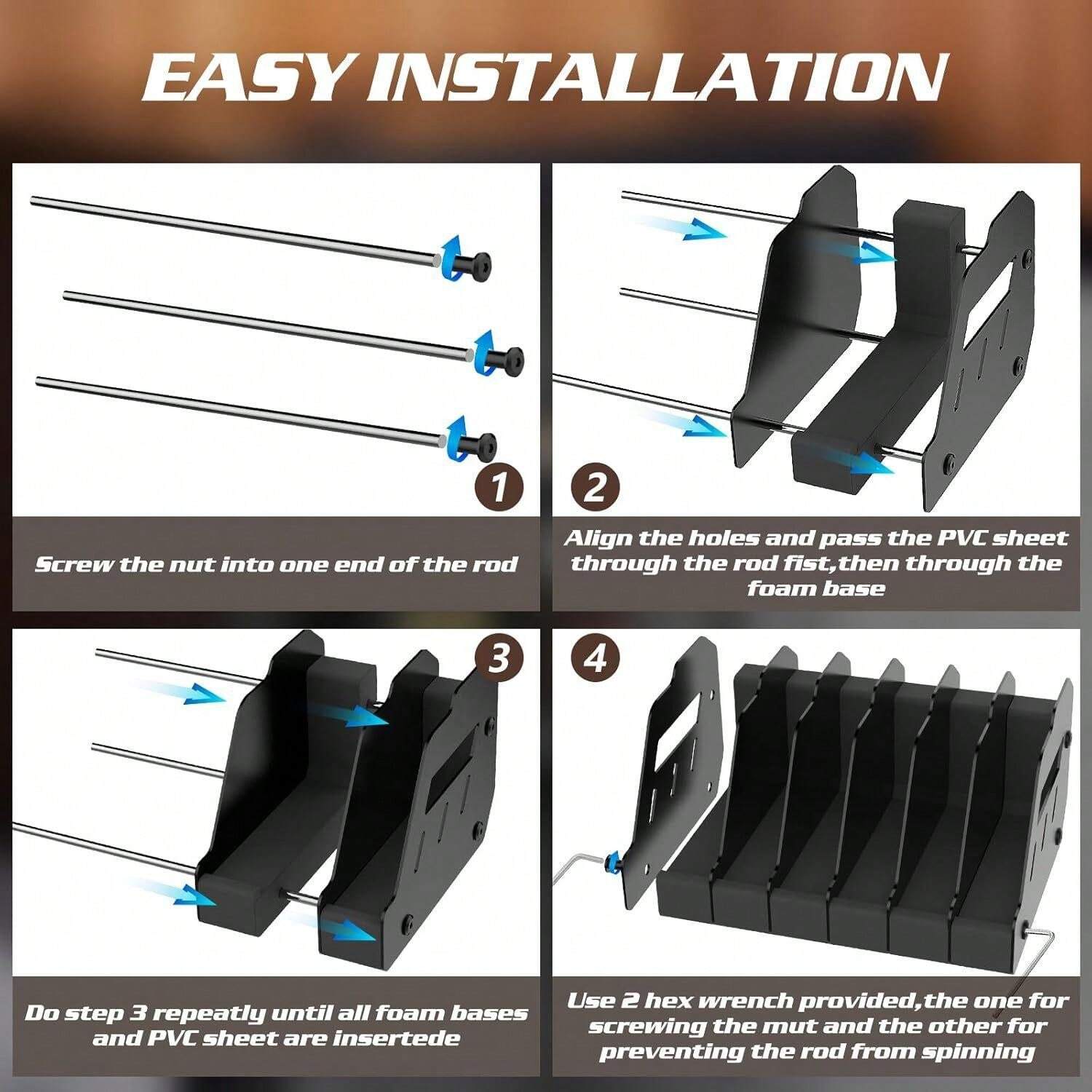 EVA Stock Pistol Rifle Storage Rack Gun Cabinet 6 Compartments Pistol ...