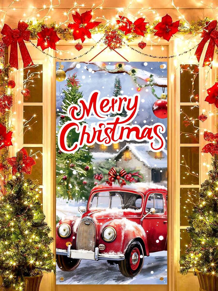 1pc Christmas Door Flag With Angel And Sun Motifs, Suitable For Indoor ...