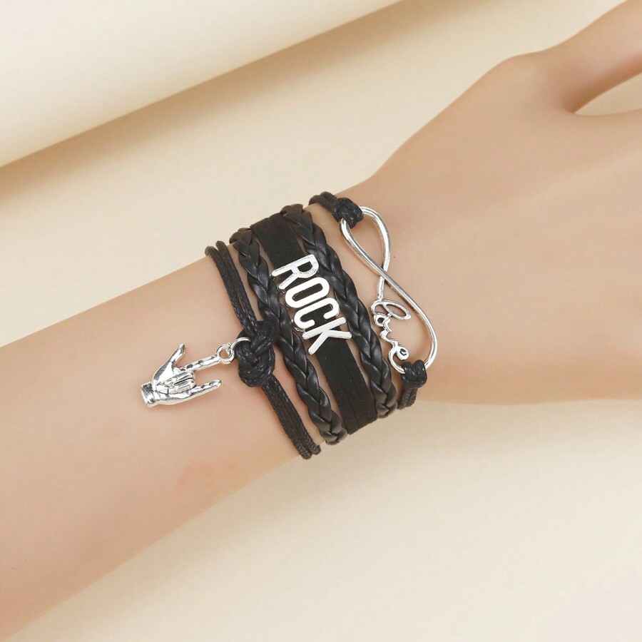 Handmade Rock Hand Gesture Wristband, Forever Love Rock Music, Music ...