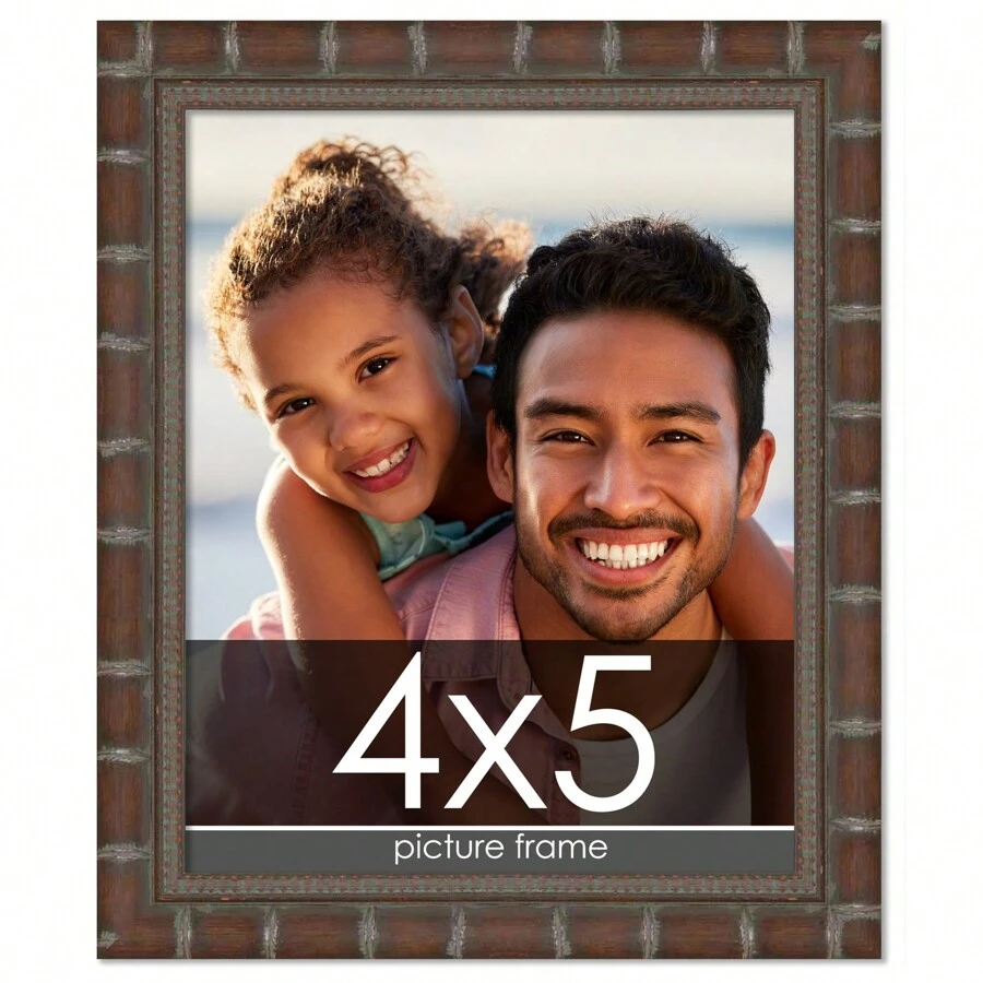 Custompictureframes.Com 4x5 Modern Bamboo Picture Frame UV Acrylic 5 ...