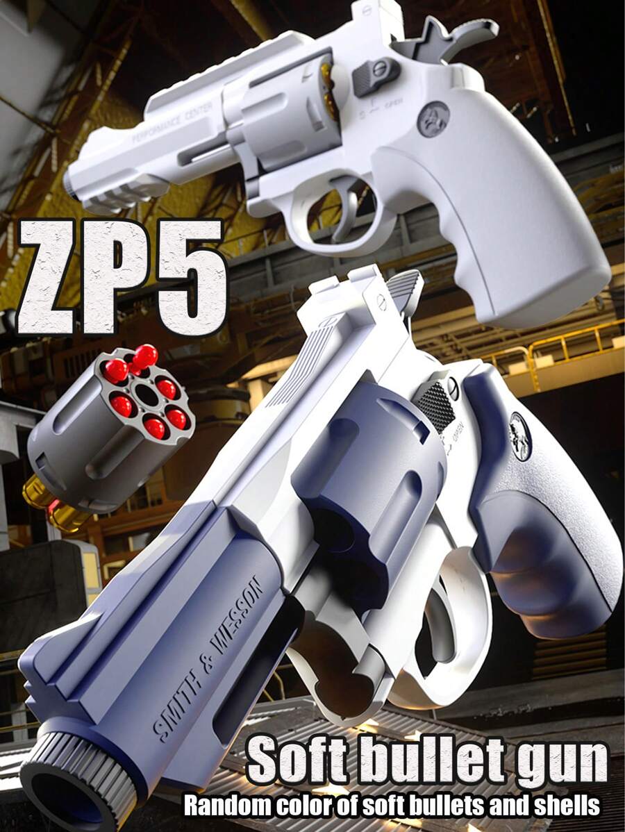 ZP5, Soft Bullet Gun, Mechanical, Double Action, Revolver, Soft Bullet ...
