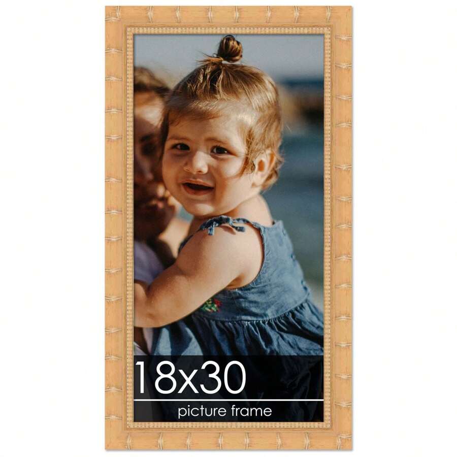 Custompictureframes.Com 18x30 Modern Bamboo Picture Frame UV Acrylic 5 ...