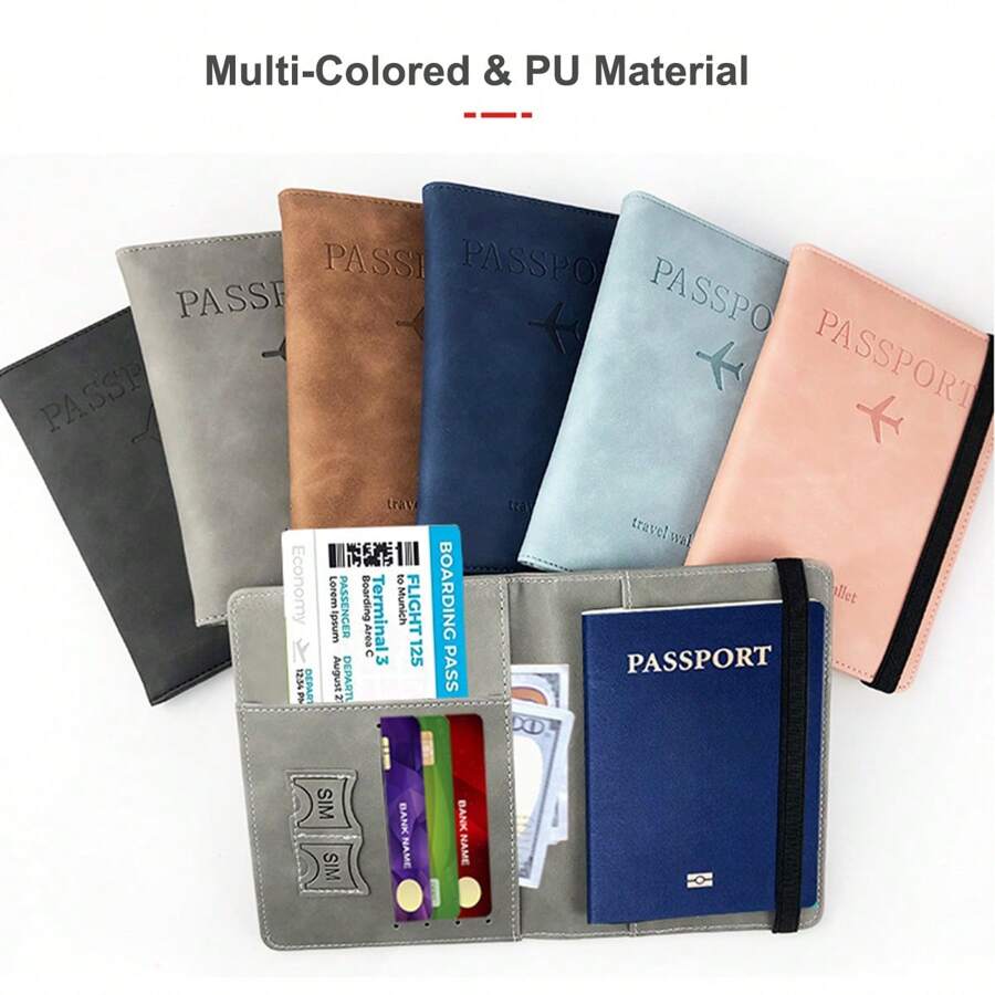 PU Leather Passport Bag, RFID Anti-Skimming Passport Folder ...