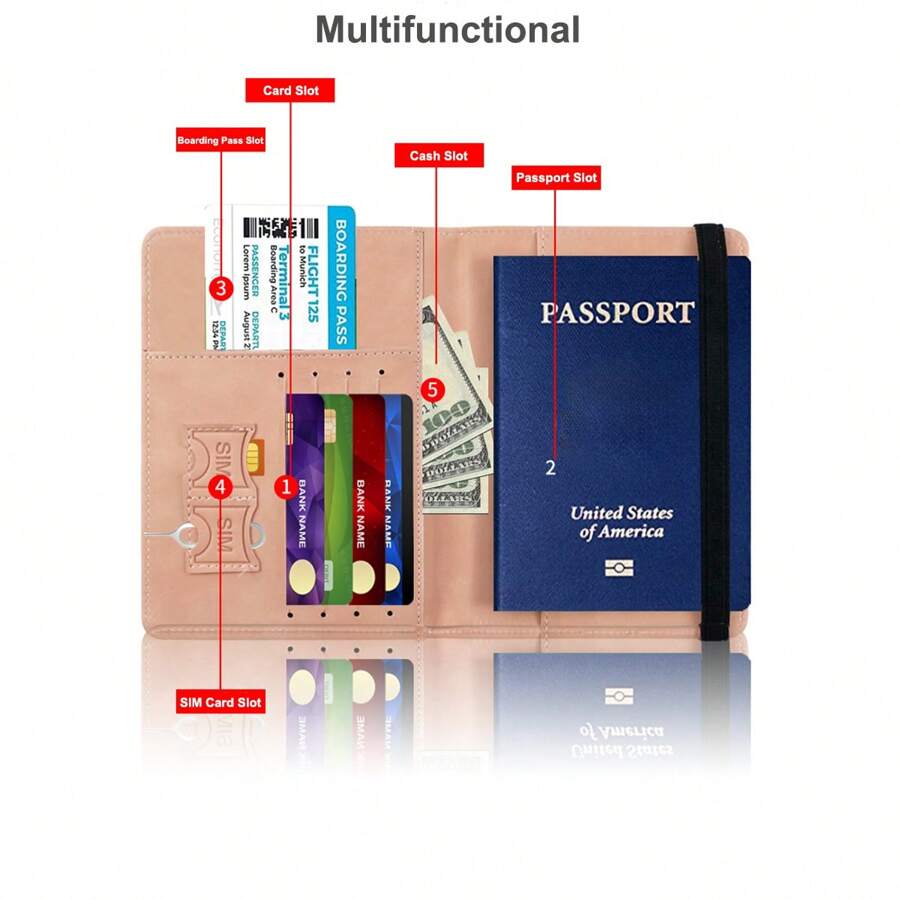 PU Leather Passport Bag, RFID Anti-Skimming Passport Folder ...