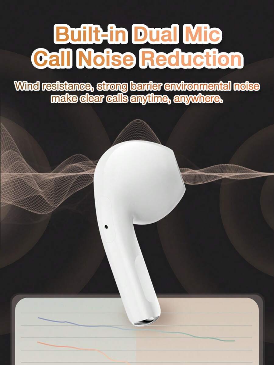 Mini Wireless Earbuds Half-In Ear Light-Weight Headphones Built-In ...