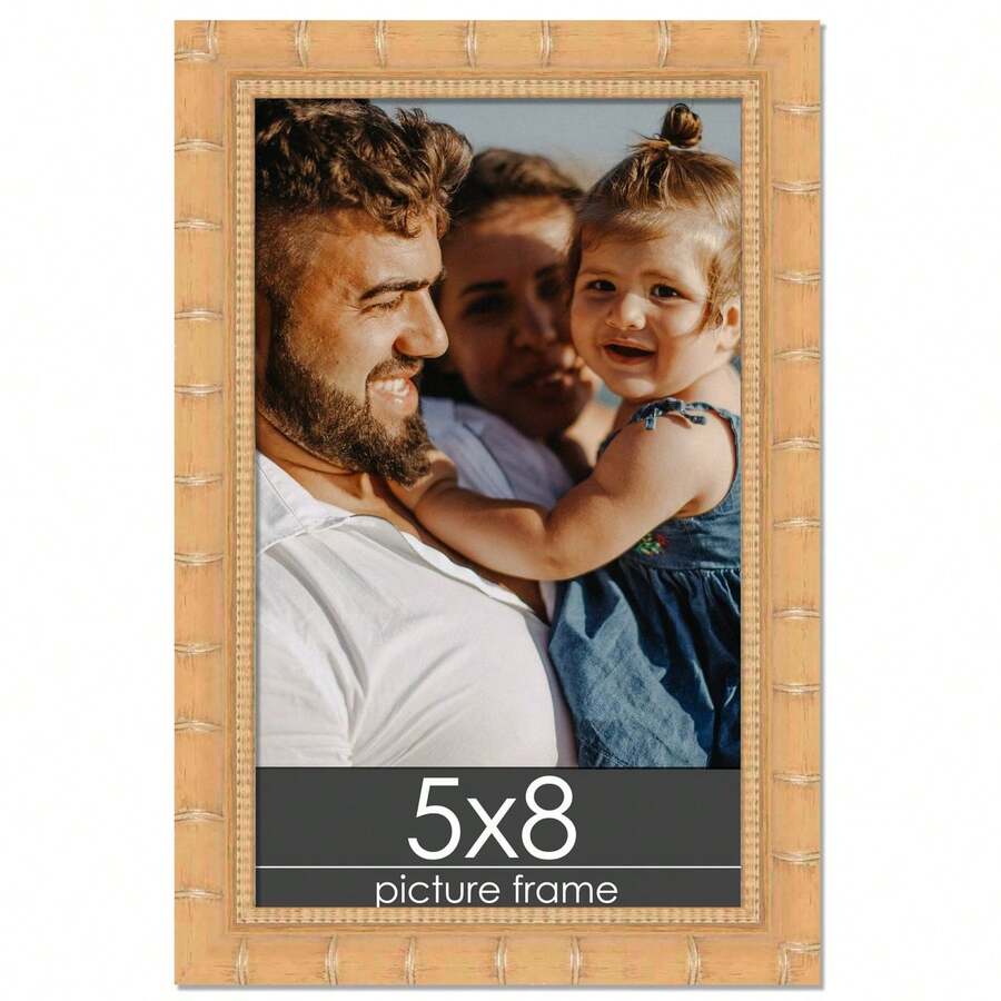Custompictureframes.Com 5x8 Modern Bamboo Picture Frame UV Acrylic 5 ...