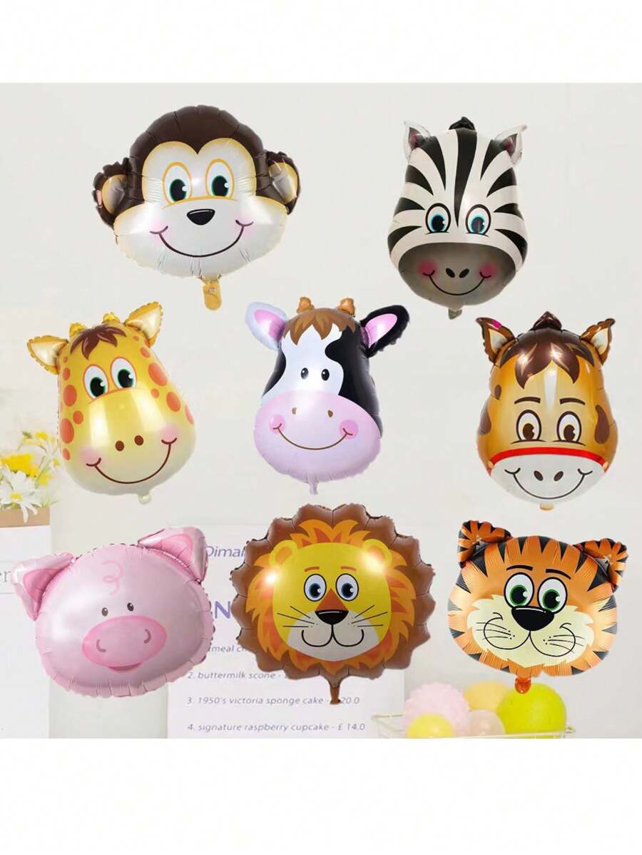 Farm Animal Head Balloon Cartoon Animal Aluminium Film Balloon Monkey ...