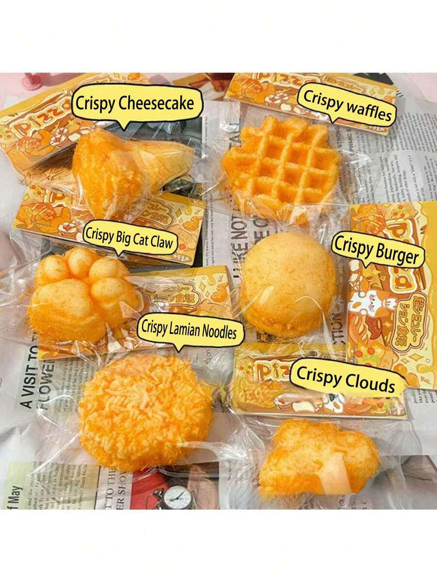 Fried Food Squeeze Toys, Cat Paw Waffles, Fake Aburaage Squeeze, Stress ...