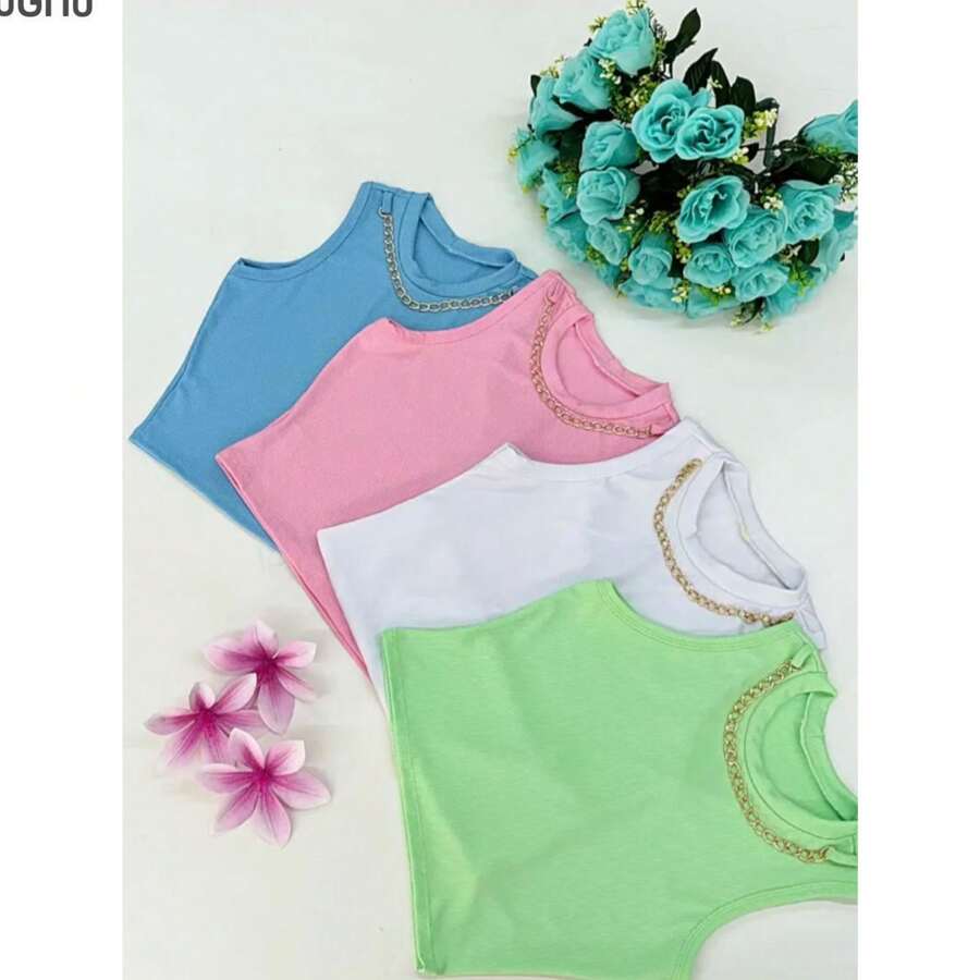 Women's Cropped Top With Chain Trend Colors Summer 2025 | SHEIN USA