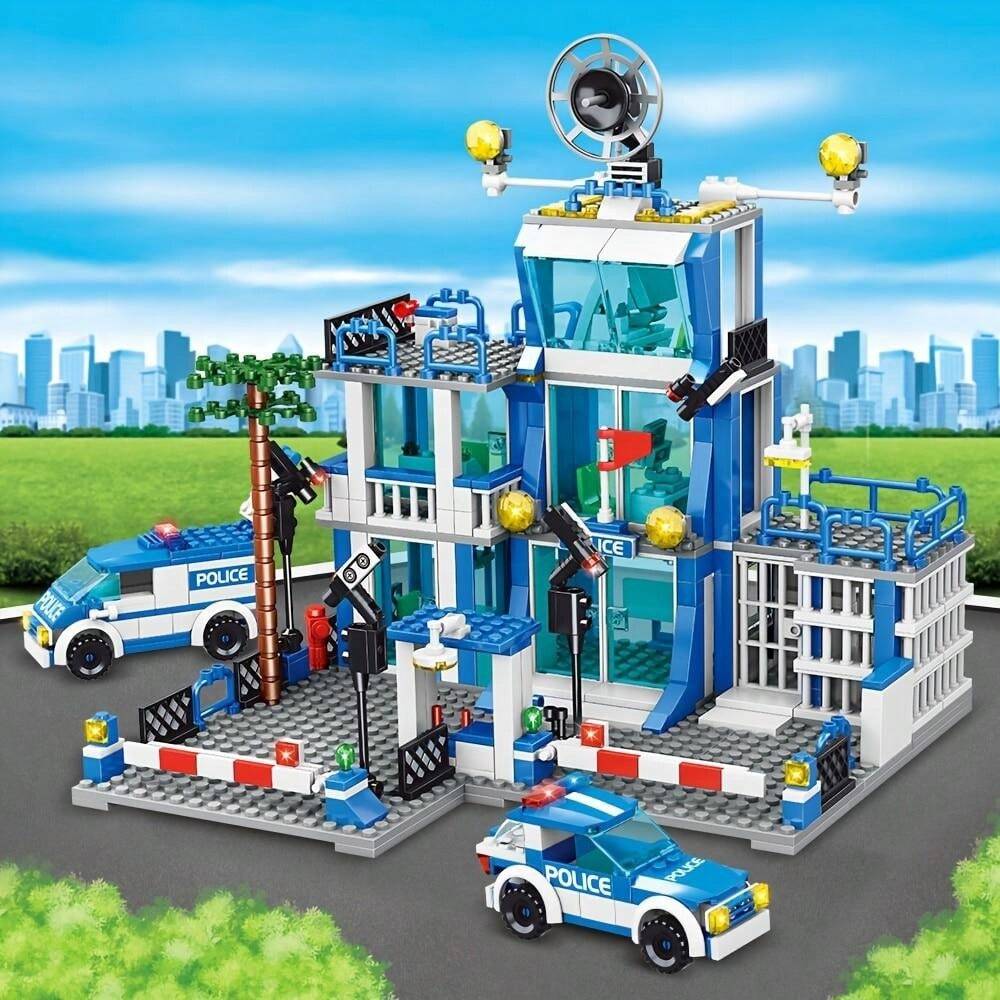 Riceblcok 570-Piece City Police Station Building Set - Durable Abs ...