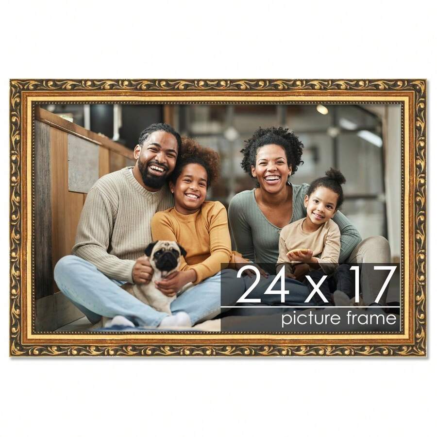 Custompictureframes.Com 24x17 Wood Antique Frame With UV Acrylic 4 ...