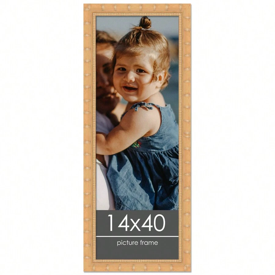 Custompictureframes.Com 14x40 Modern Bamboo Picture Frame UV Acrylic 5 ...